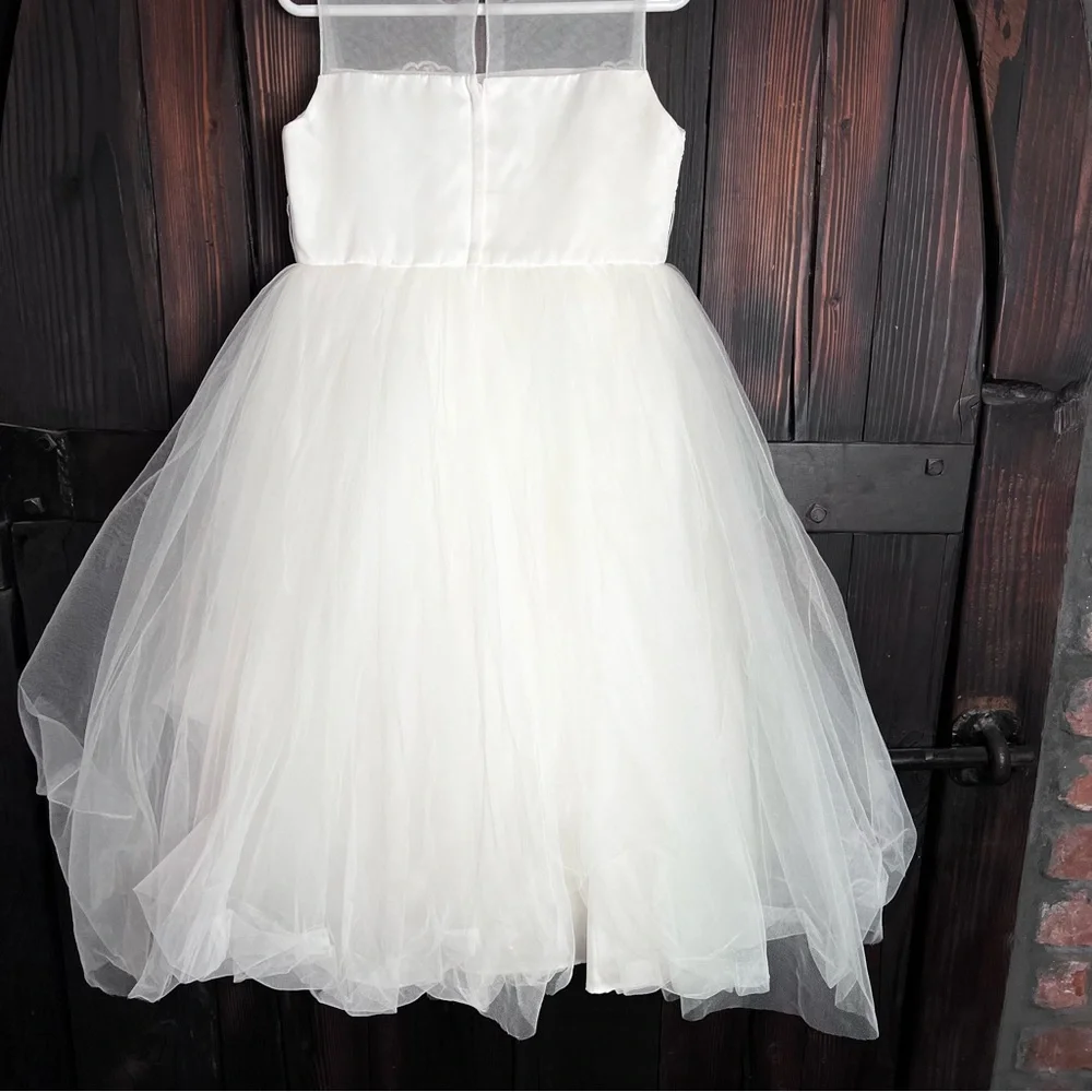 Tip Top Kids | Dresses | Tip Top Kids White Tulle Flower Girl Dress ...